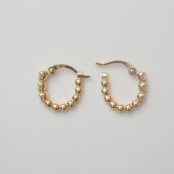 Three Dots Diamond Hoop pierce | Perfume | A!SMART